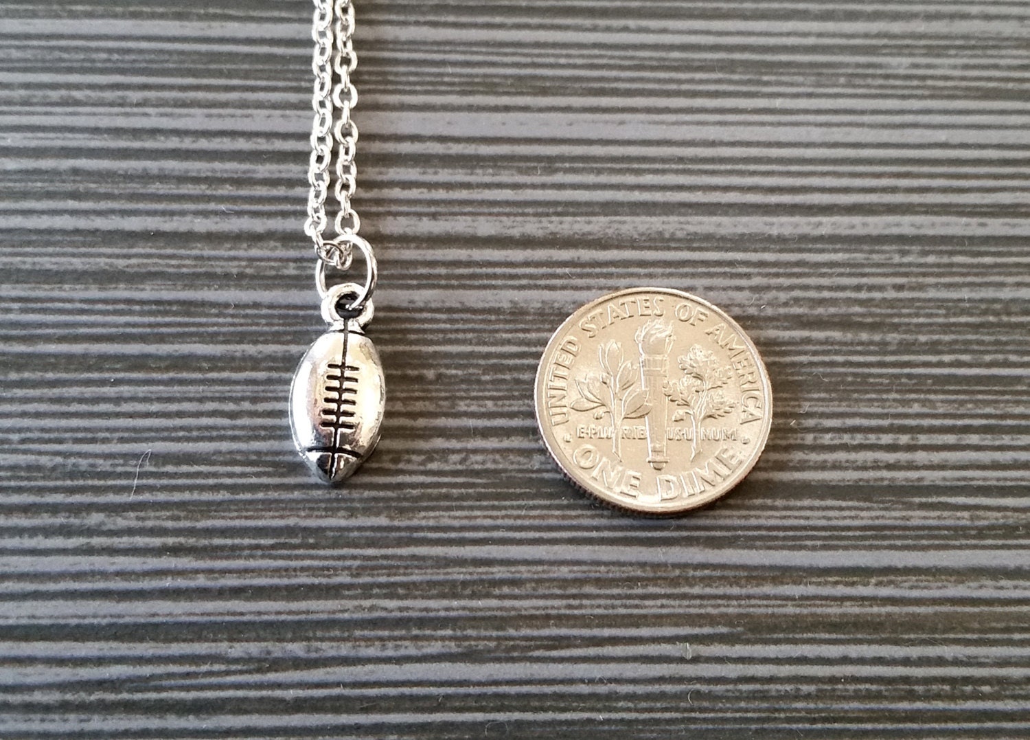 Silver Football Necklace Football Necklace Personalized | Etsy