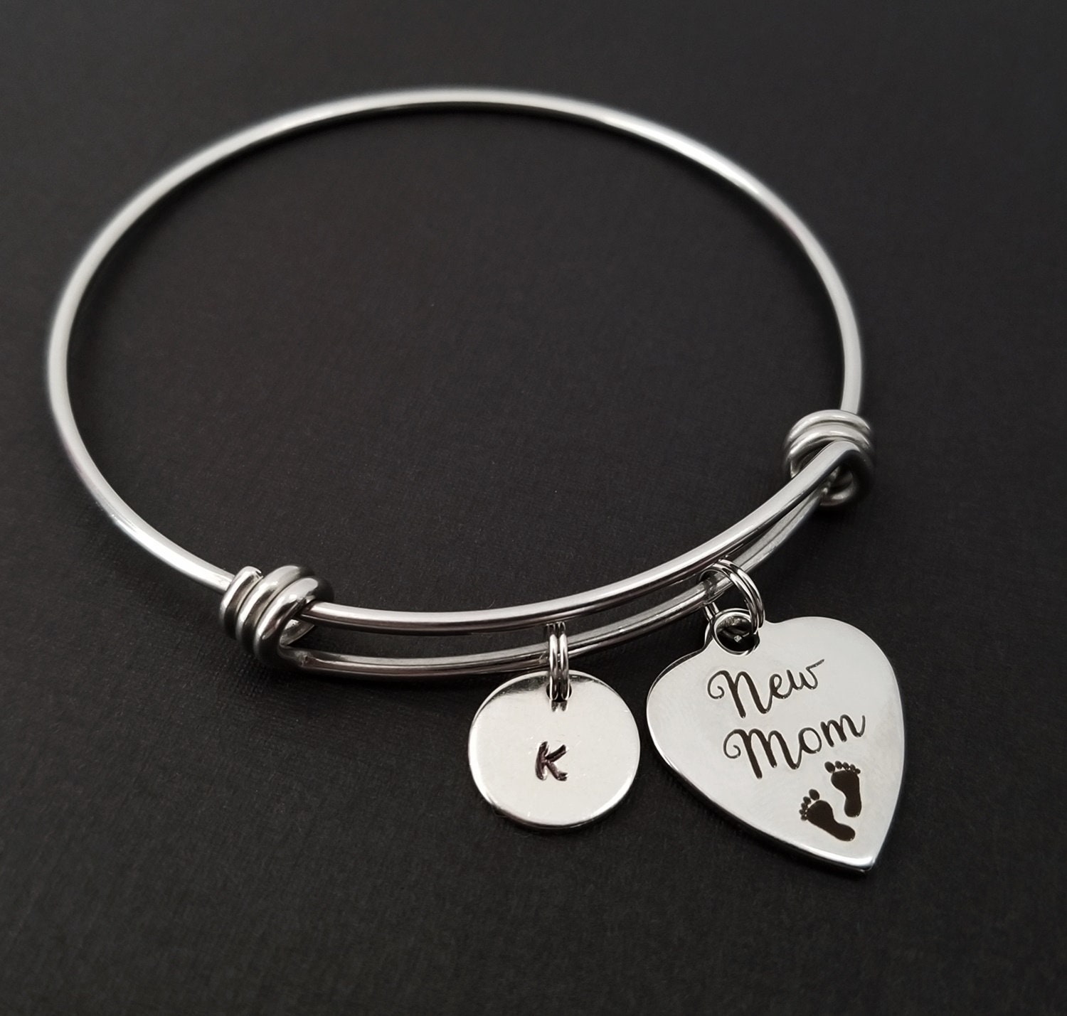 New Mom Bangle New Mother Bracelet Expandable Charm | Etsy