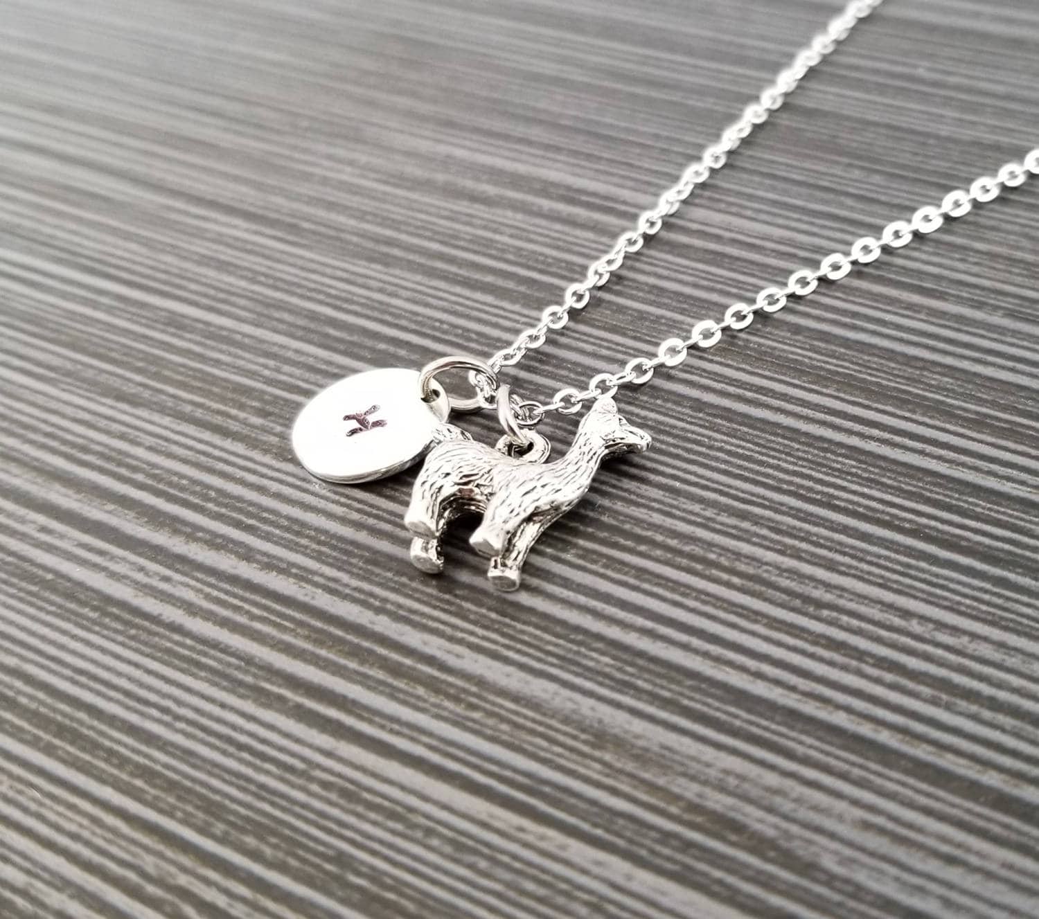 Silver Alpaca Necklace Alpaca Charm Necklace Personalized | Etsy