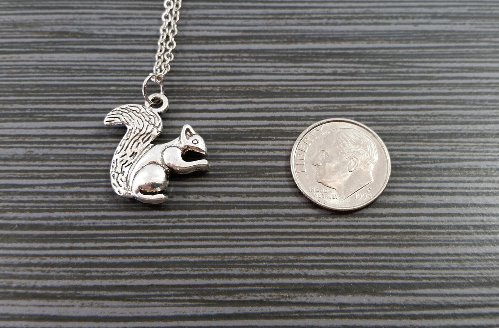 Silver Squirrel Necklace Squirrel Charm Pendant - Etsy