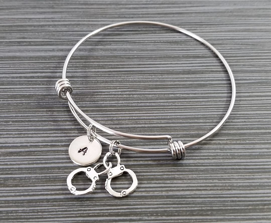 Silver Handcuff Bracelet - Custom Bracelet - Personalized Bracelet ...