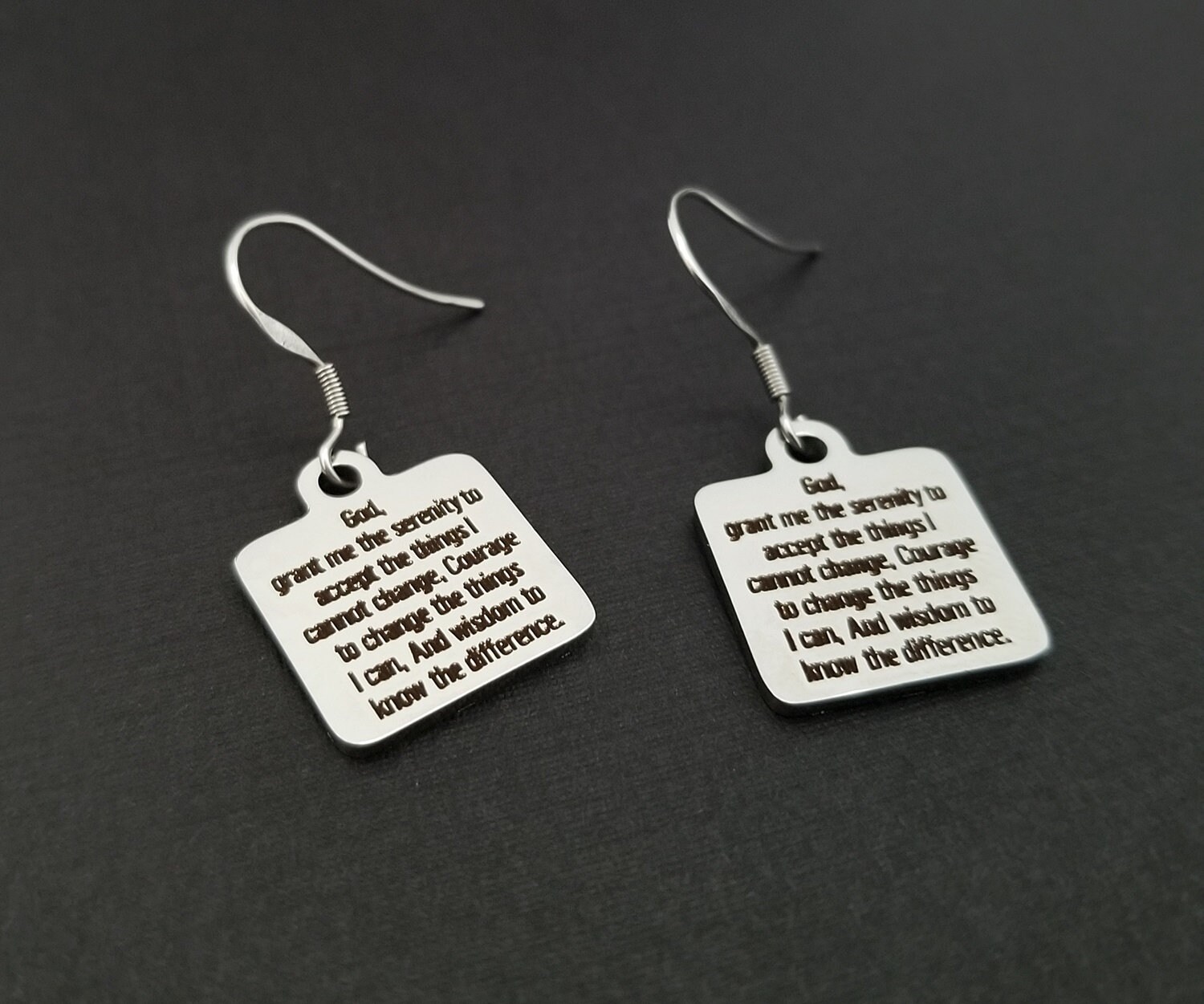 Serenity Prayer Earrings French Hook Earrings Dangle - Etsy