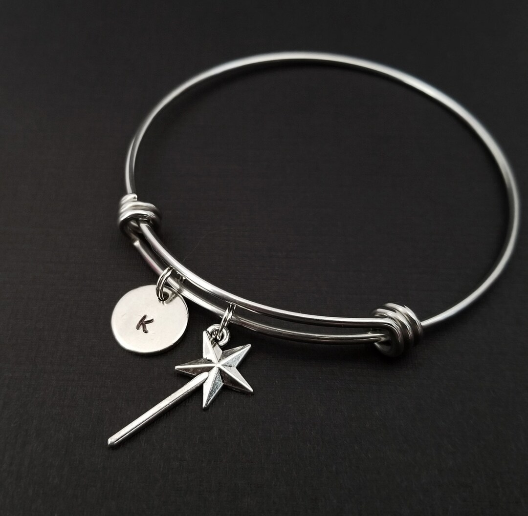 Fairy Wand Bangle Magic Wand Charm Bracelet Expandable Bangle Charm ...