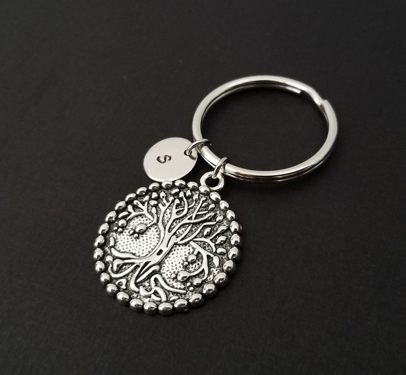 Tree of Life Keychain Custom Gift Silver Keychain Gift - Etsy