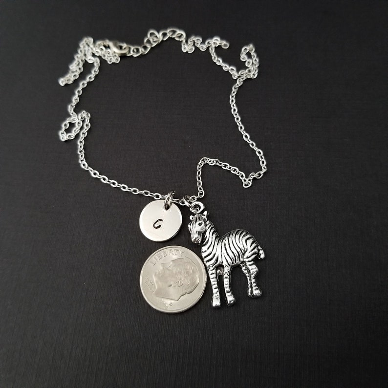 Silver Zebra Necklace Zebra Charm Necklace Personalized | Etsy