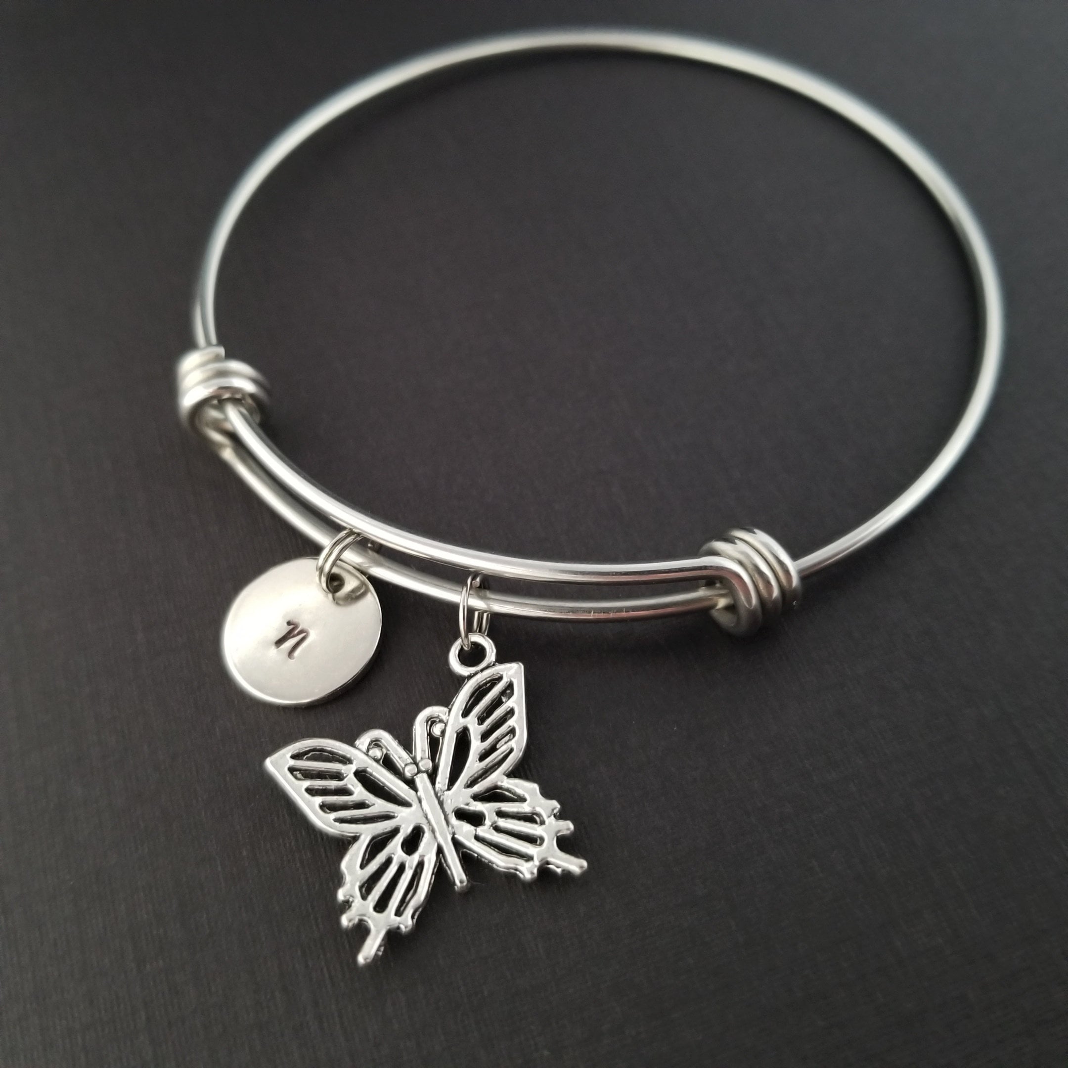 Butterfly Bangle Butterfly Charm Bracelet Expandable - Etsy