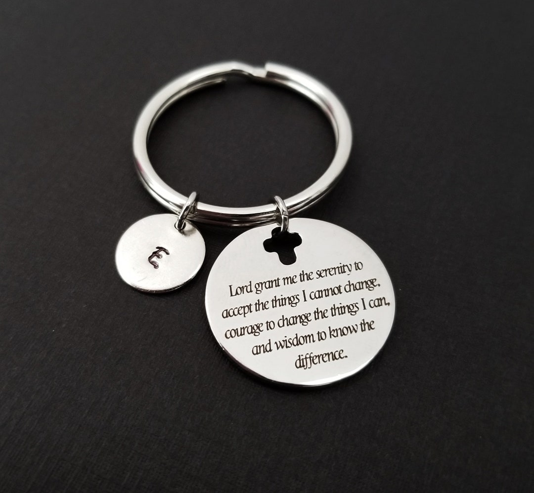 Serenity Prayer Keychain- Serenity Keychain - Custom Gift - Bible Verse ...