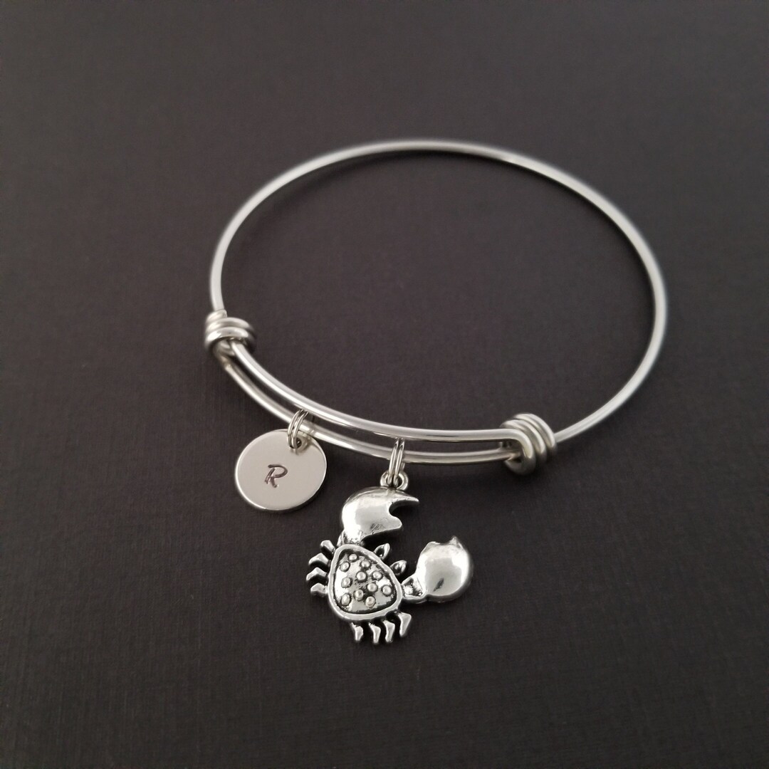 Crab Bangle Crab Charm Bracelet Expandable Bangle Fisherman Charm ...