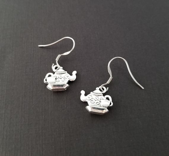 Teapot Earrings Teapot Charm Earrings Tea Gift French | Etsy