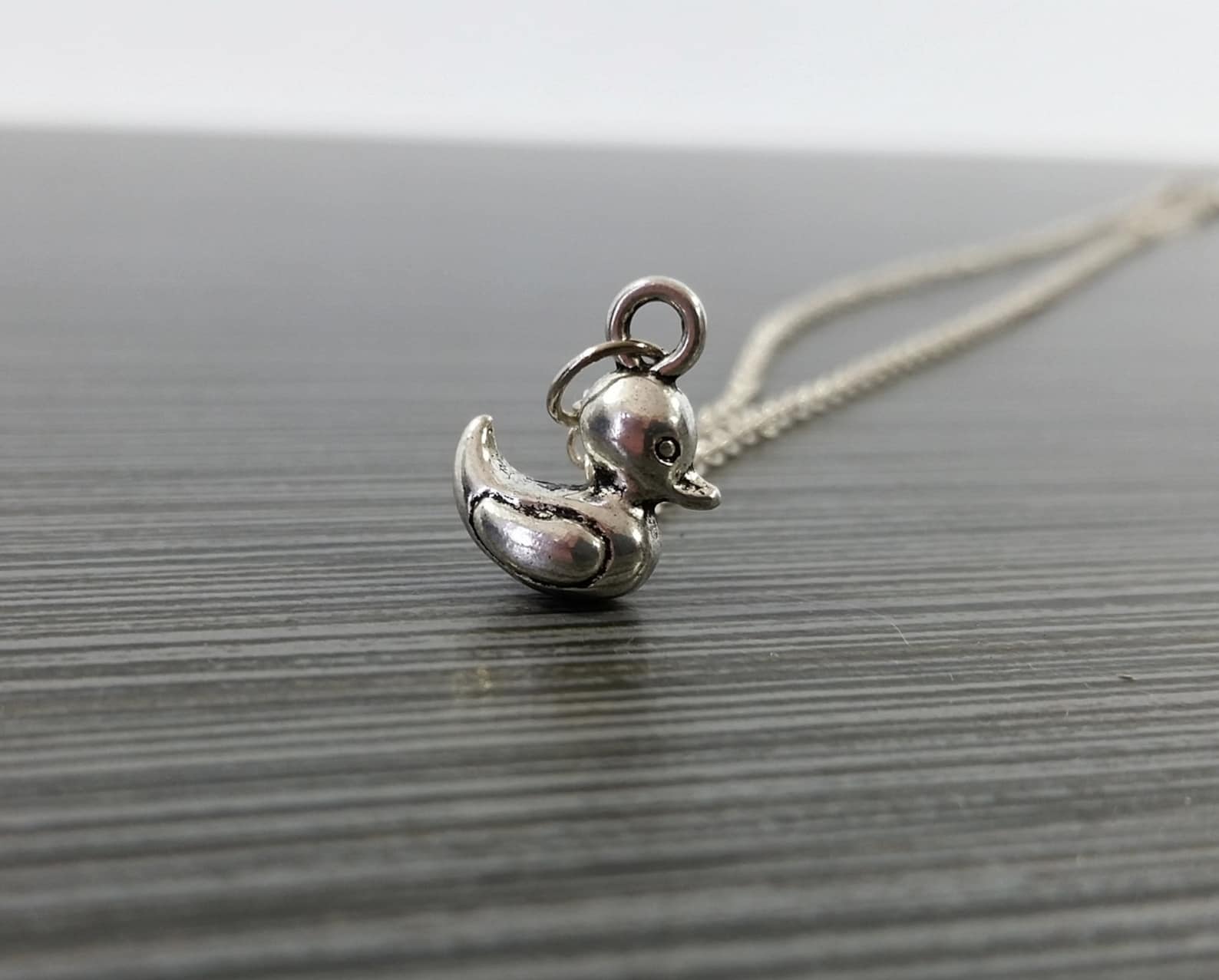 Silver Rubber Duck Necklace Ducky Charm Pendant | Etsy