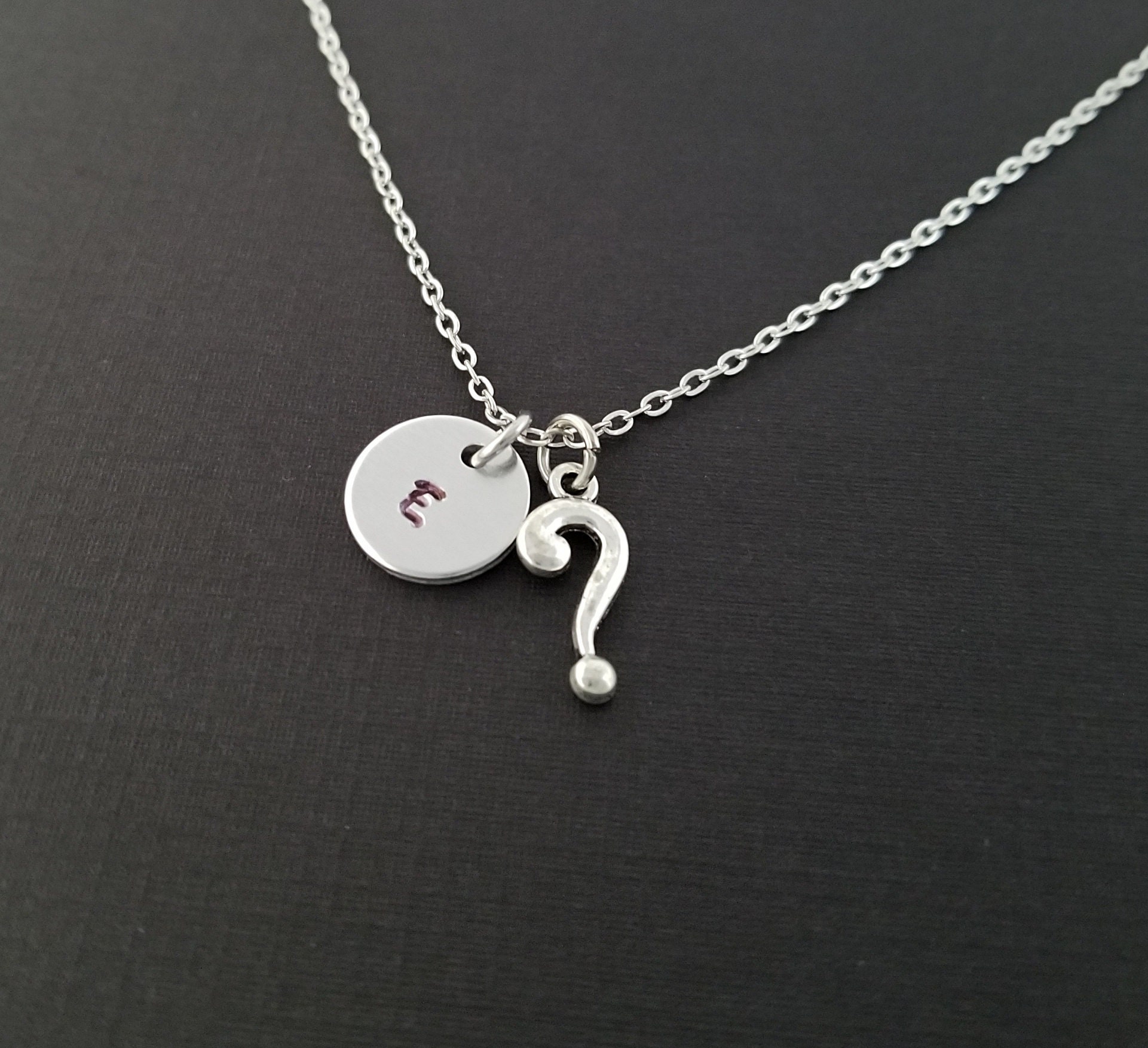 Question Mark Necklace Question Pendant Personalized - Etsy