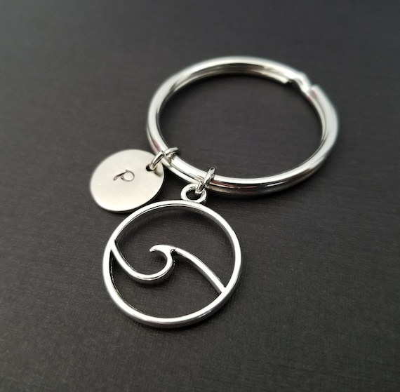 Sea Keychain Ocean Keychain Ocean Wave Keychain Nautical | Etsy