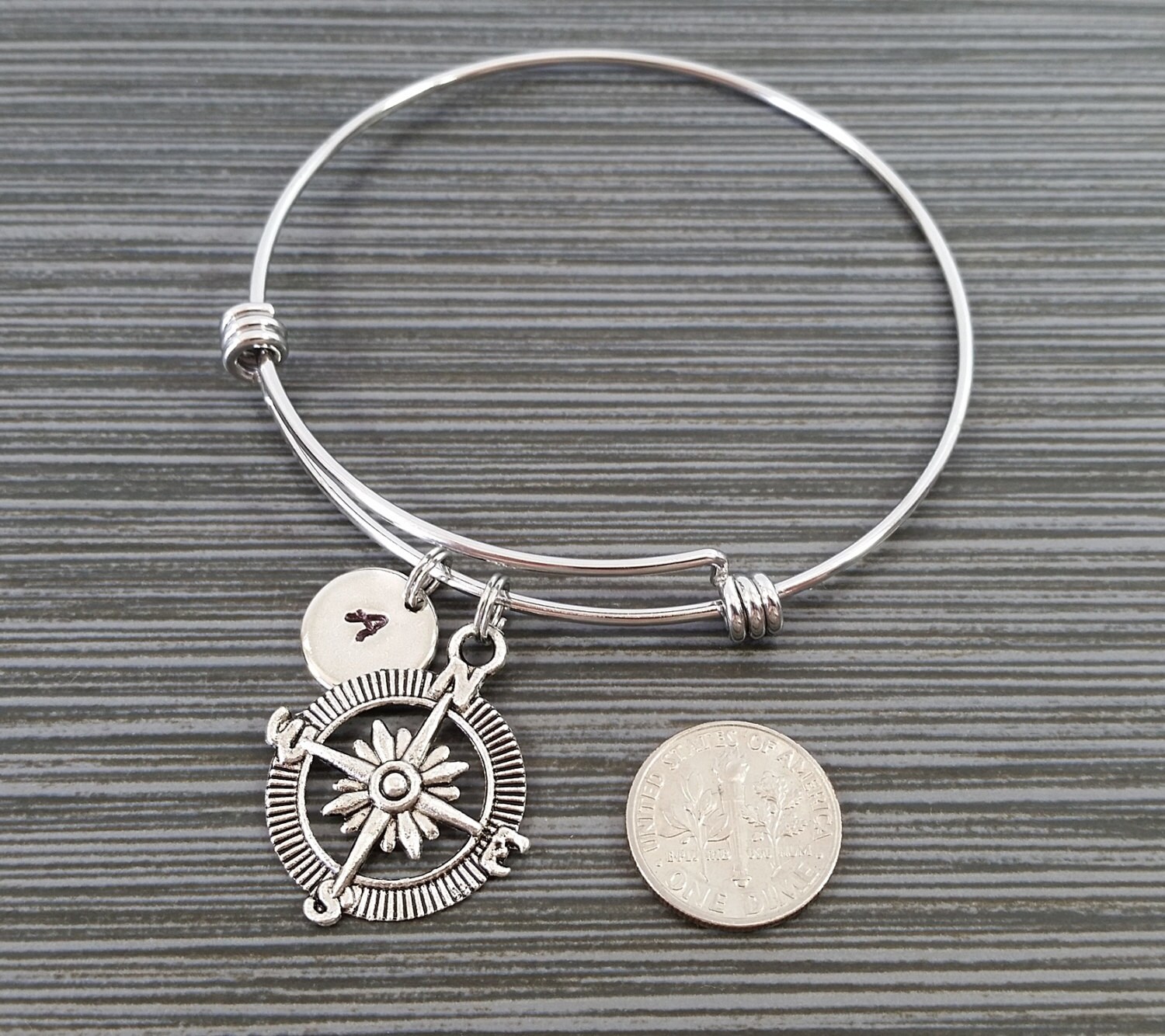 Compass & Anchor Bangles Compass Bracelet Anchor Bracelet | Etsy