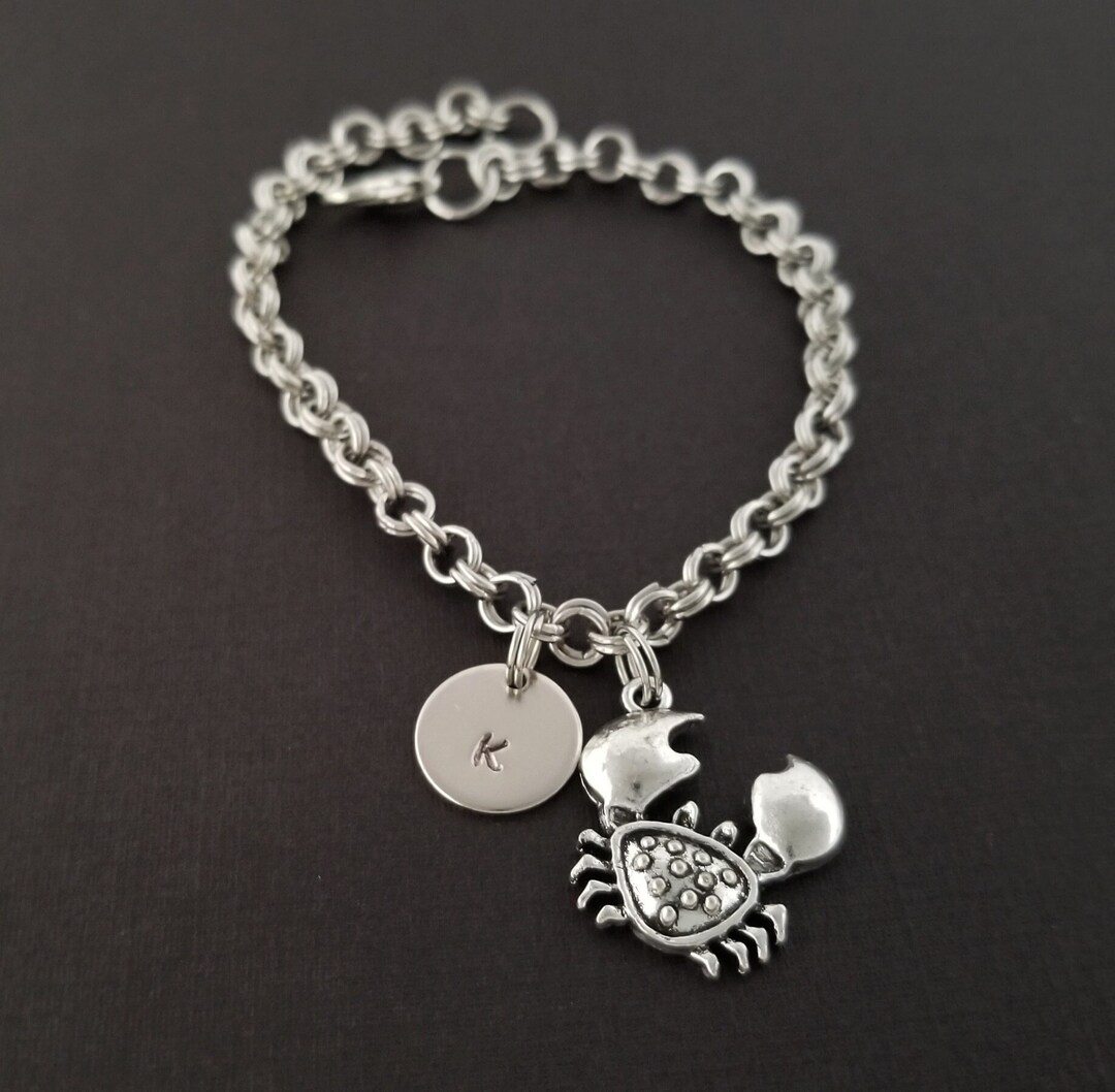 Crab Bracelet Crab Charm Bracelet Ocean Bracelet Charm - Etsy