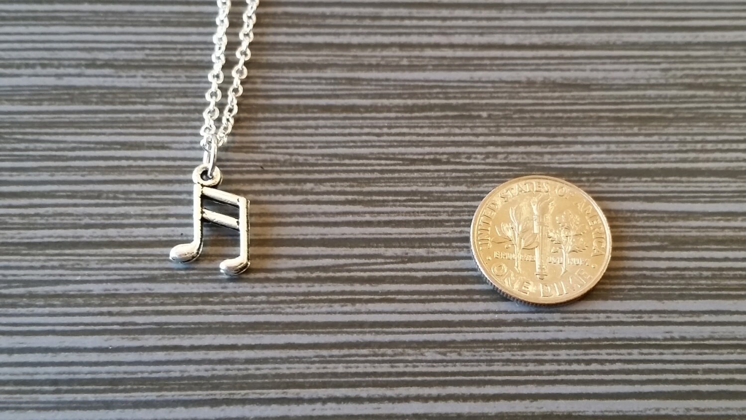 Silver Music Note Necklace Charm Necklace Personalized | Etsy