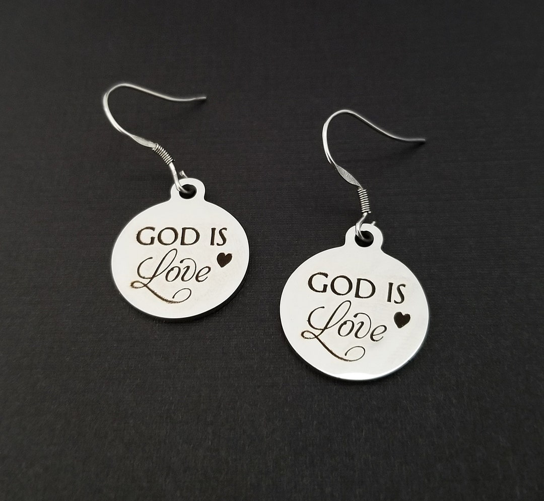 God is Love Earrings Bible Verse Earrings French Hook Earrings Dangle ...