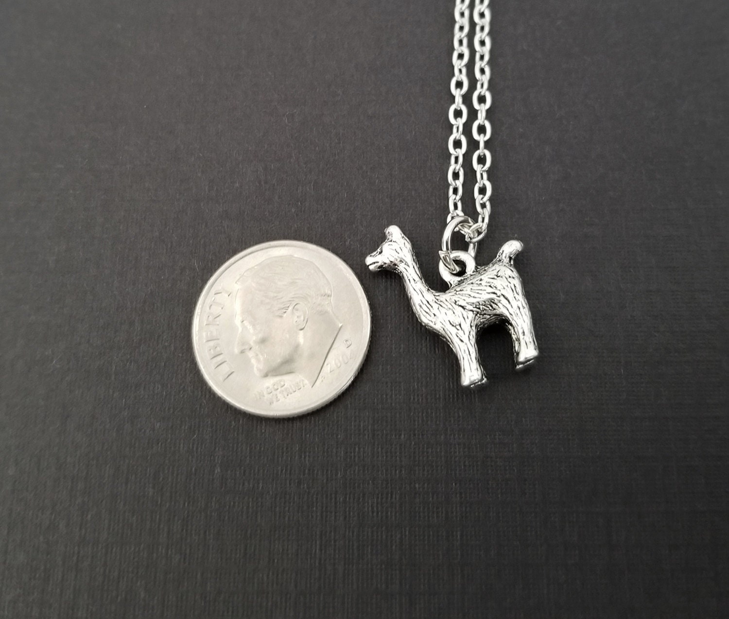 Silver Alpaca Necklace Alpaca Charm Necklace Personalized | Etsy