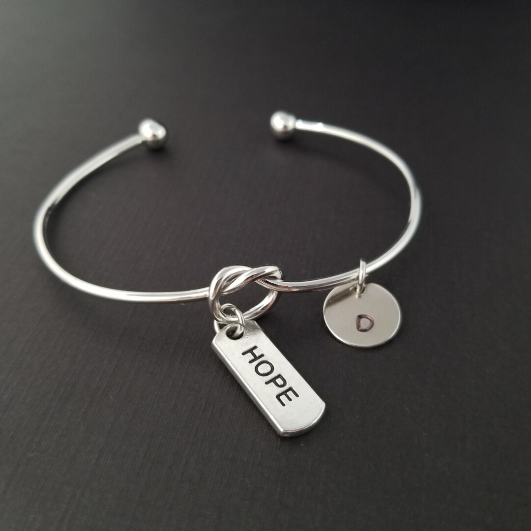 Hope Knot Bangle - Hope Bracelet - Expandable Bangle - Inspirational ...