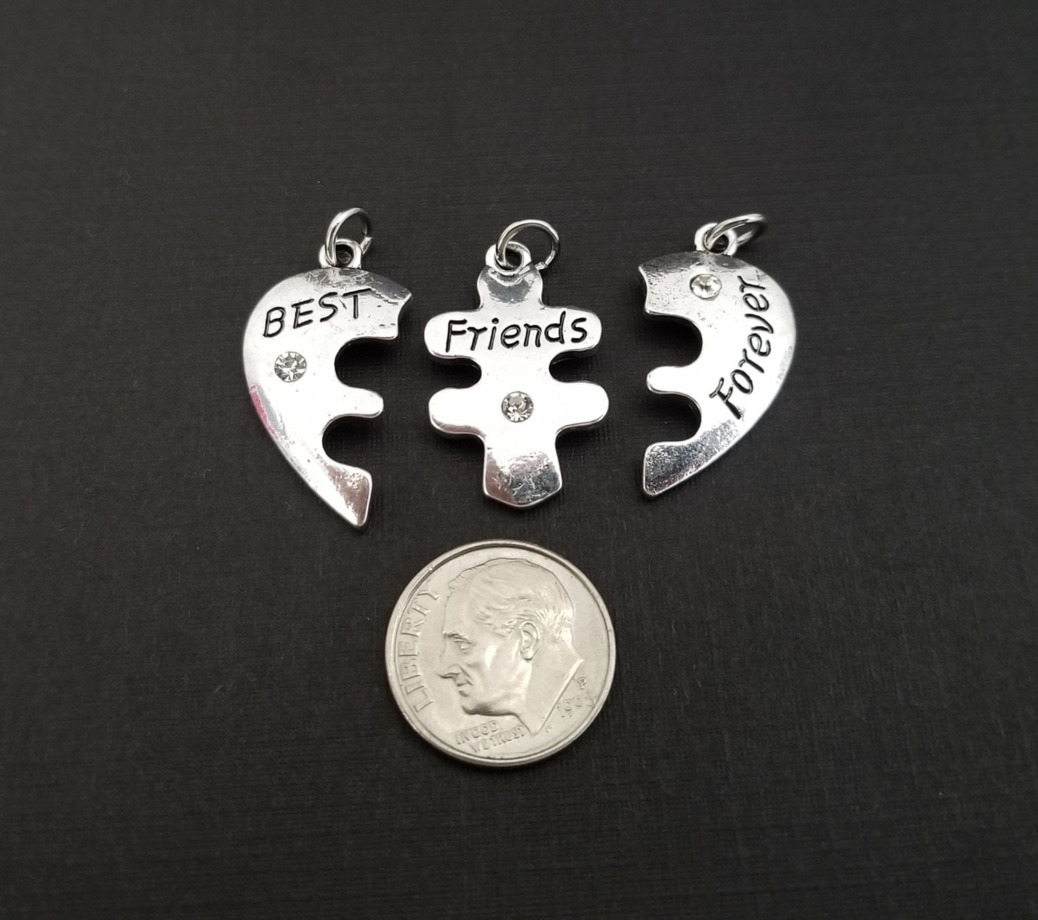 Three BFF Necklaces Best Friends Forever Necklace Best | Etsy