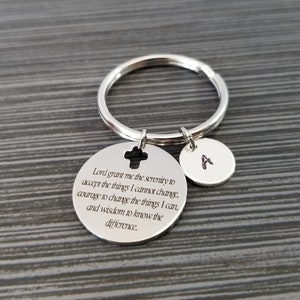 Serenity Prayer Keychain- Serenity Keychain - Custom Gift - Bible Verse ...