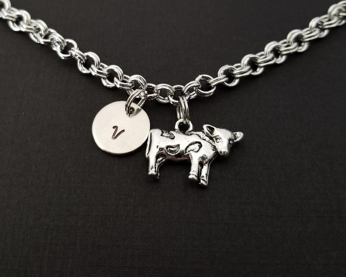 Cow Charm Bracelet Cow Bracelet Cow Jewelry Best Friends - Etsy