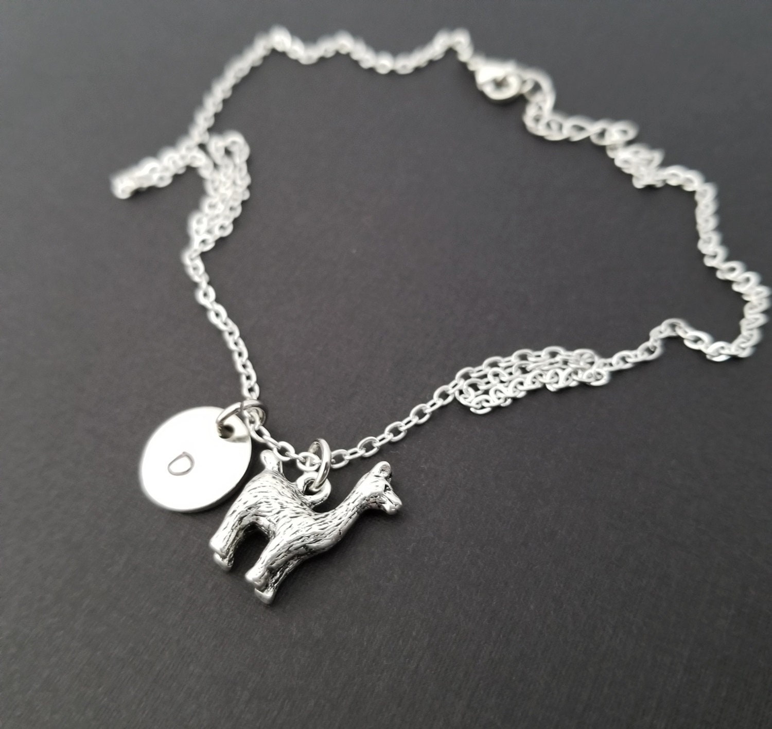 Silver Alpaca Necklace Alpaca Charm Necklace Personalized | Etsy