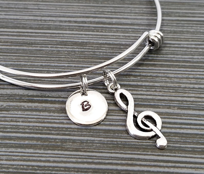 Music Note Bracelet Treble Clef Bracelet Personalized - Etsy