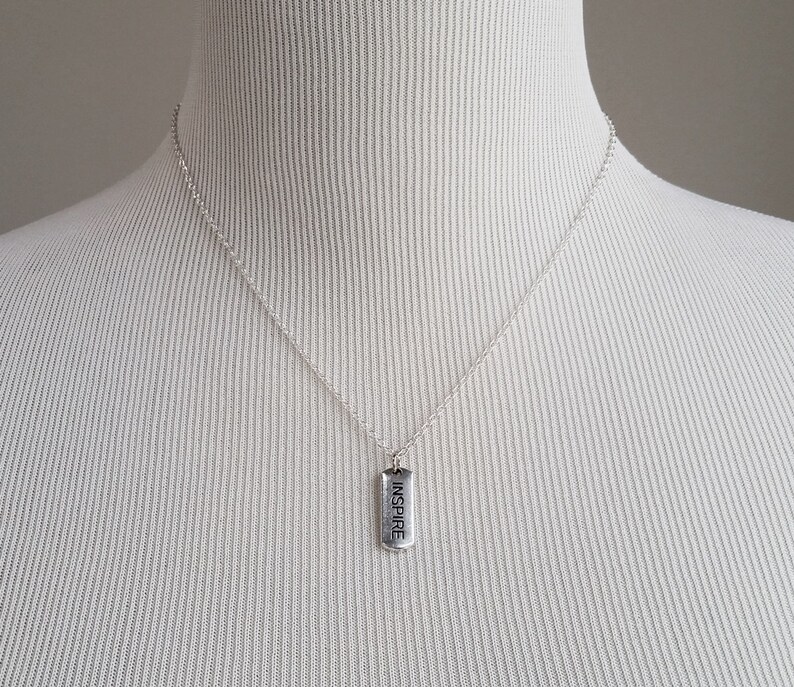 Silver Inspire Necklace Inspirational Jewelry Personalized - Etsy