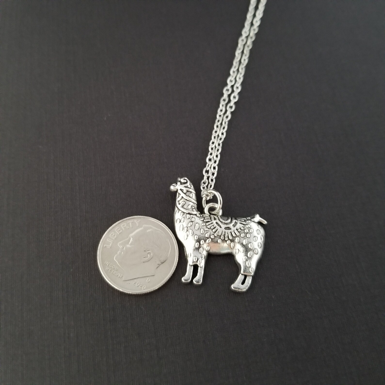 Silver Alpaca Necklace Alpaca Charm Necklace Personalized - Etsy
