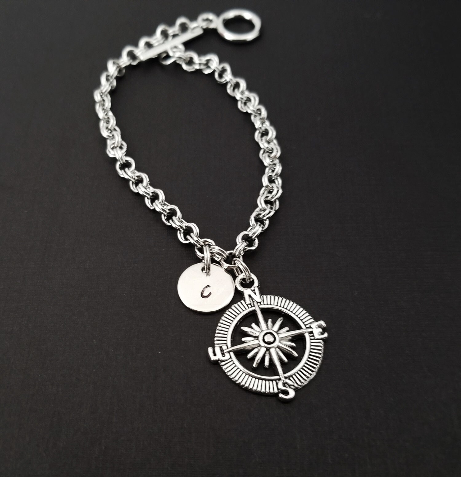 Anchor Bracelet Compass Bracelet Two Nautical Bracelets | Etsy