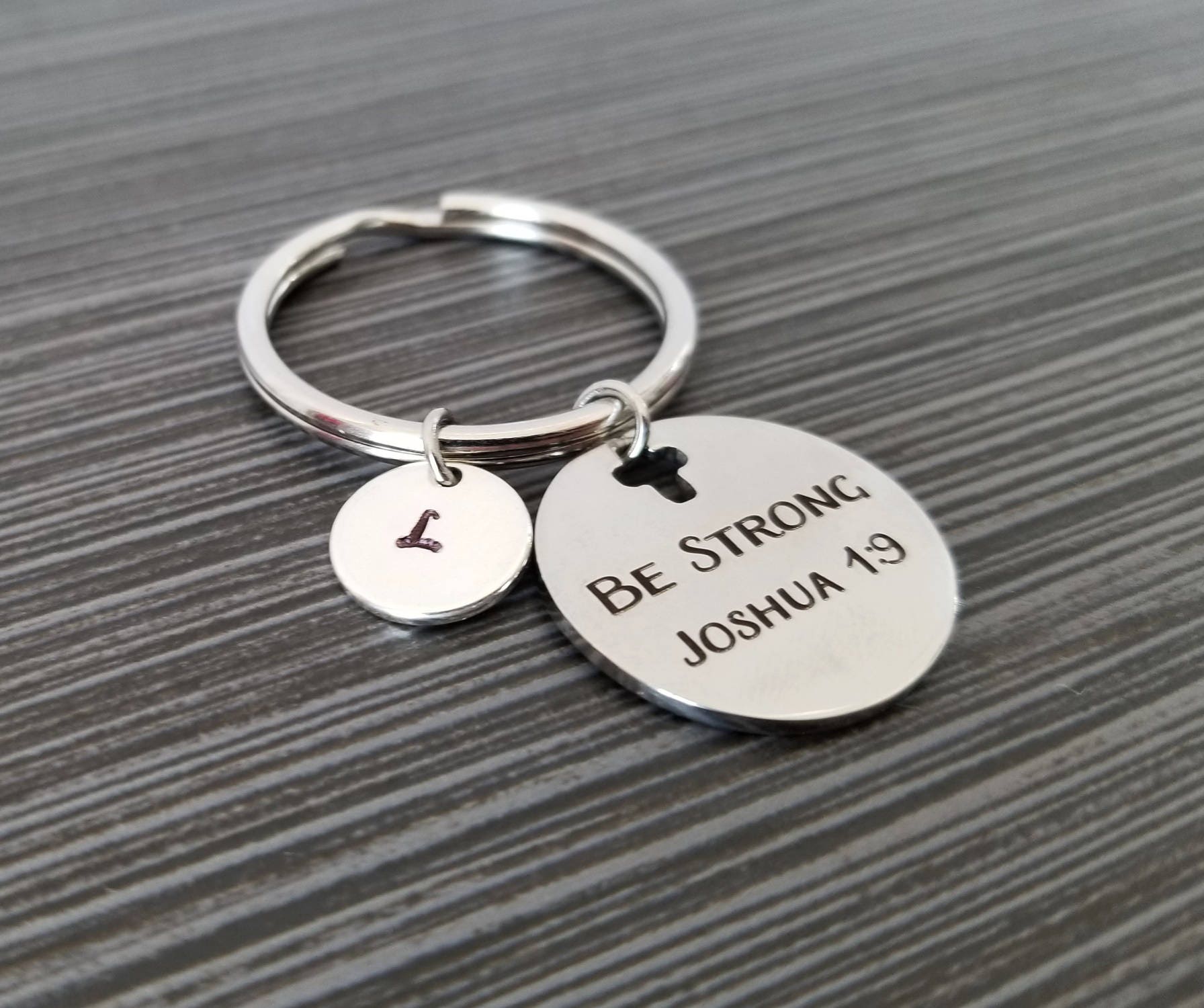 Joshua 1:9 Keychain Be Strong Keychain Custom Gift Bible | Etsy