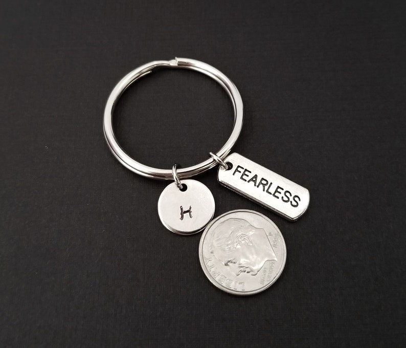 Fearless Keyring Inspirational Keychain Memory Key Ring - Etsy