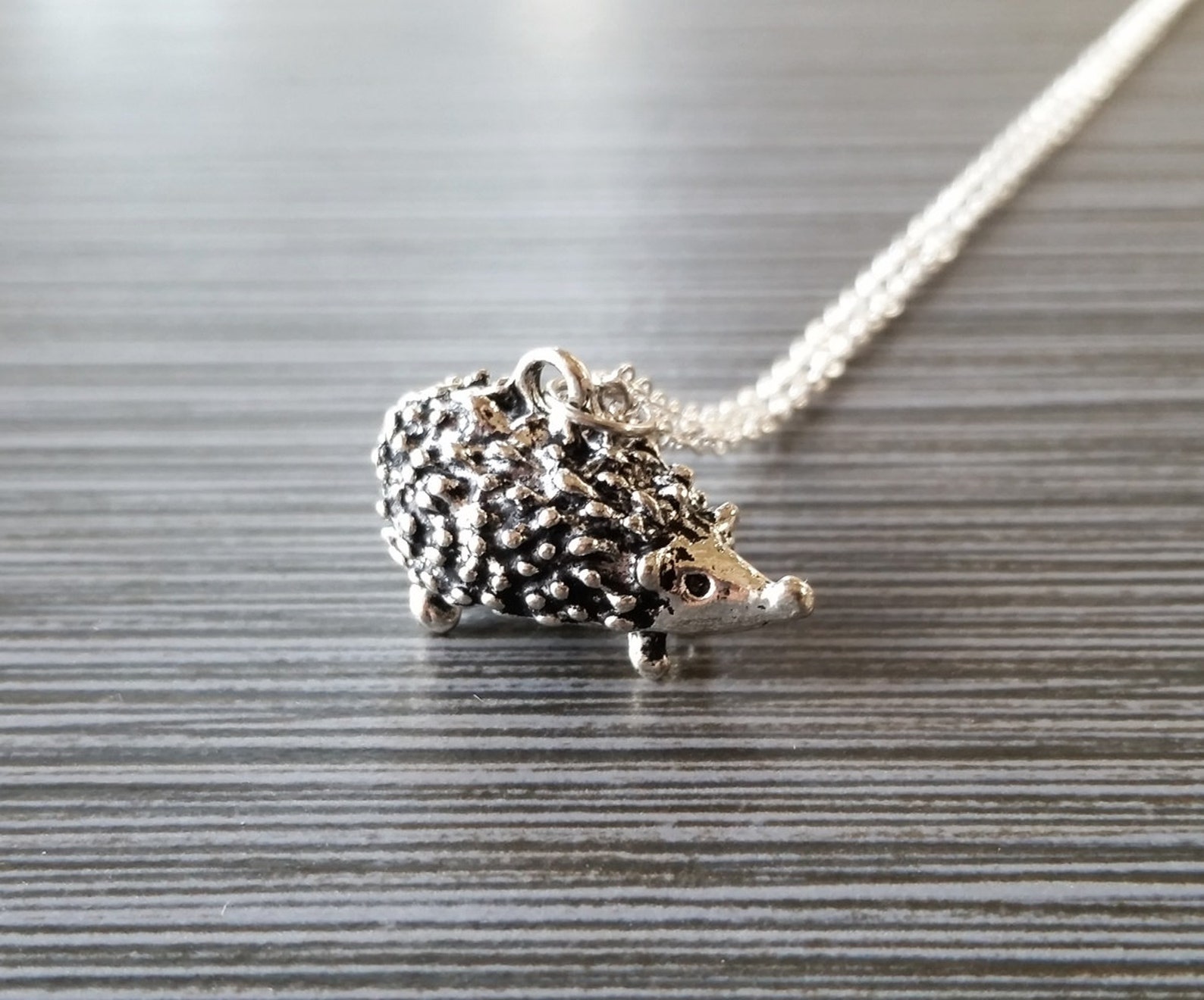 Silver Hedgehog Necklace Hedgehog Charm Pendant Personalized Necklace ...