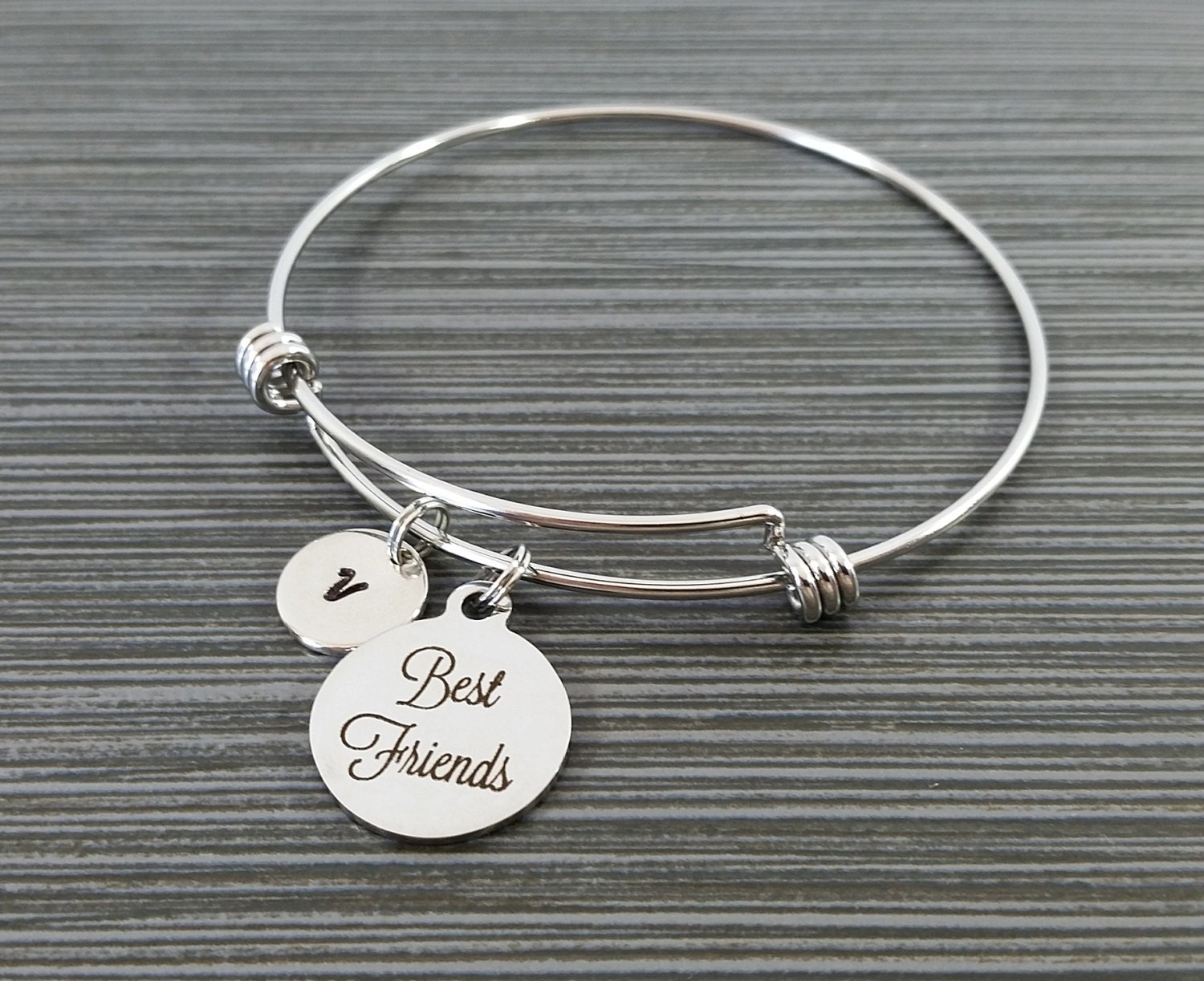 Best Friends Bangle Best Friend Charm Bracelet Expandable - Etsy