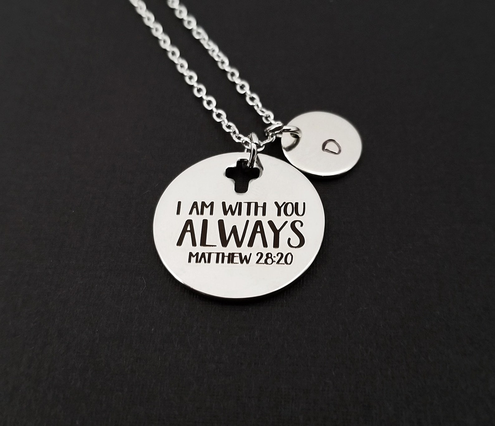 Matthew 28:20 Necklace I Am With You Always Necklace Religious Necklace ...