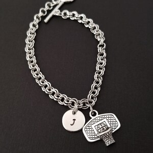 Basketball Bracelet - Sports Bangle - Basketball Charm Bracelet ...