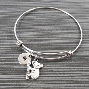 Koala Bangle Bracelet- Koala Charm Bracelet - Expandable Bangle - Charm ...
