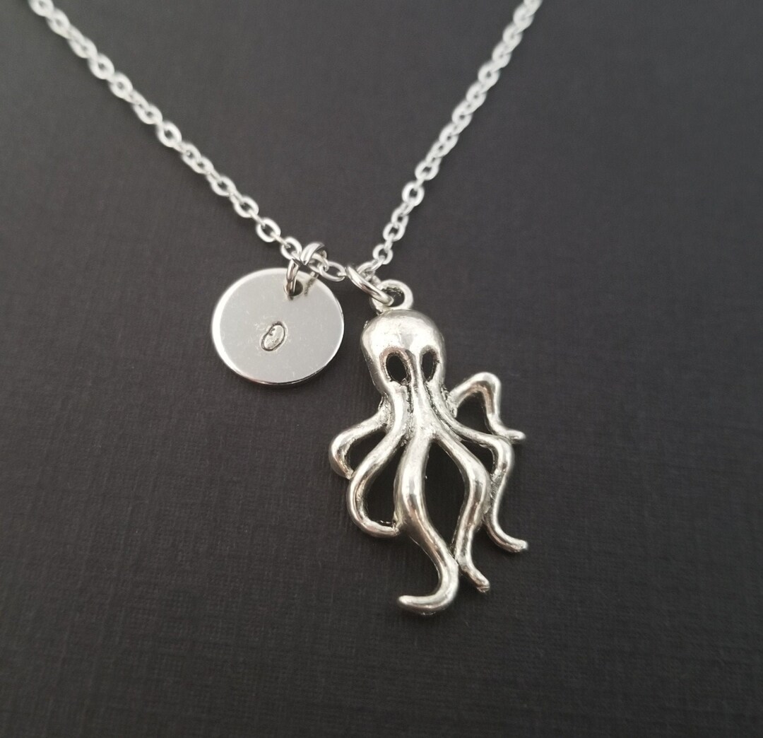Collier octopus argenté Pendentif charme Octopus Collier - Etsy France