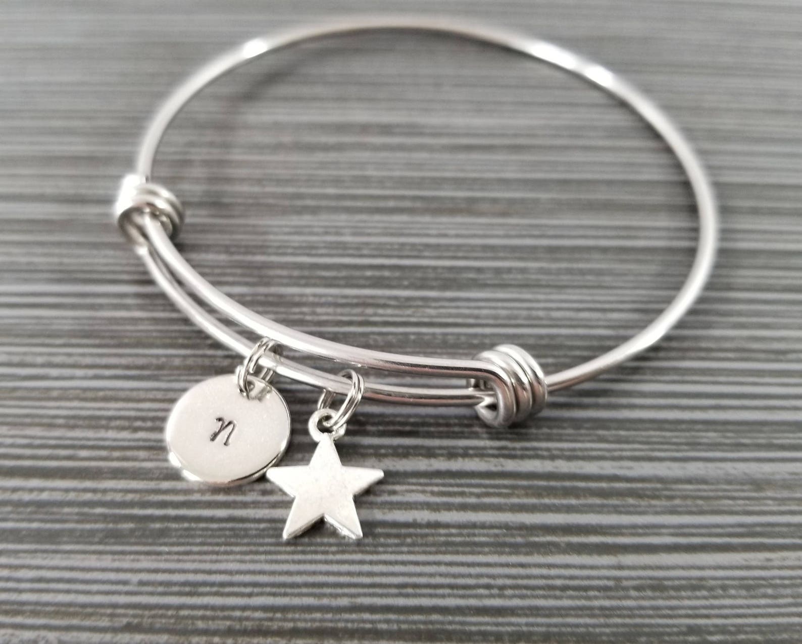 Star Bangle Star Charm Bracelet Expandable Bangle Charm | Etsy