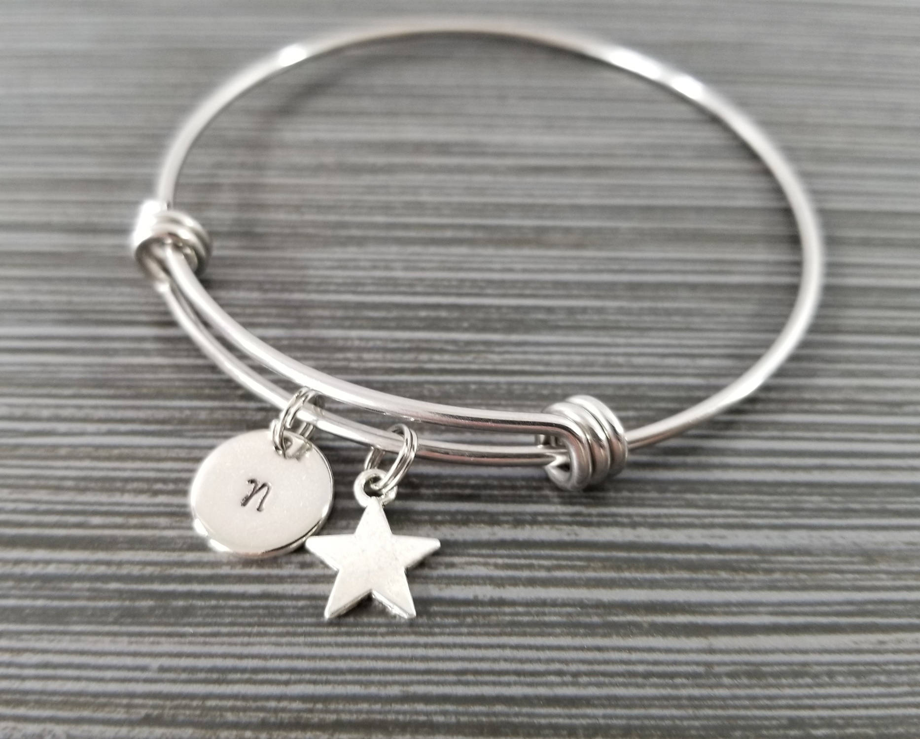 Star Bangle Star Charm Bracelet Expandable Bangle Charm | Etsy