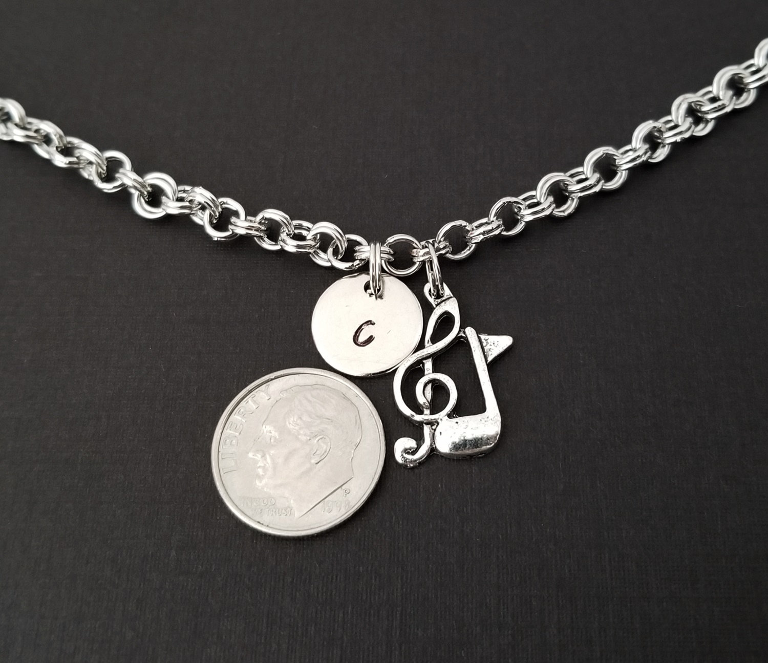 Treble Clef Bracelet Music Note Bracelet Initial Bracelet | Etsy