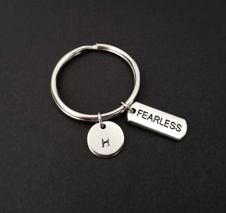 Fearless Keyring Inspirational Keychain Memory Key Ring - Etsy