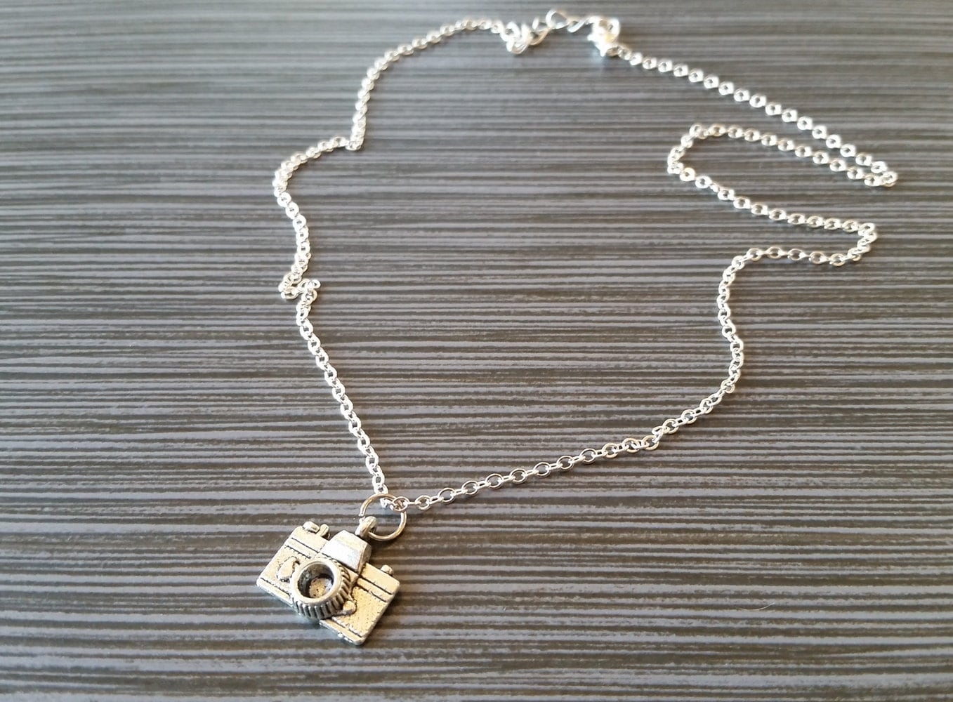 Silver Camera Necklace - Camera Charm Necklace - Personalized Necklace ...