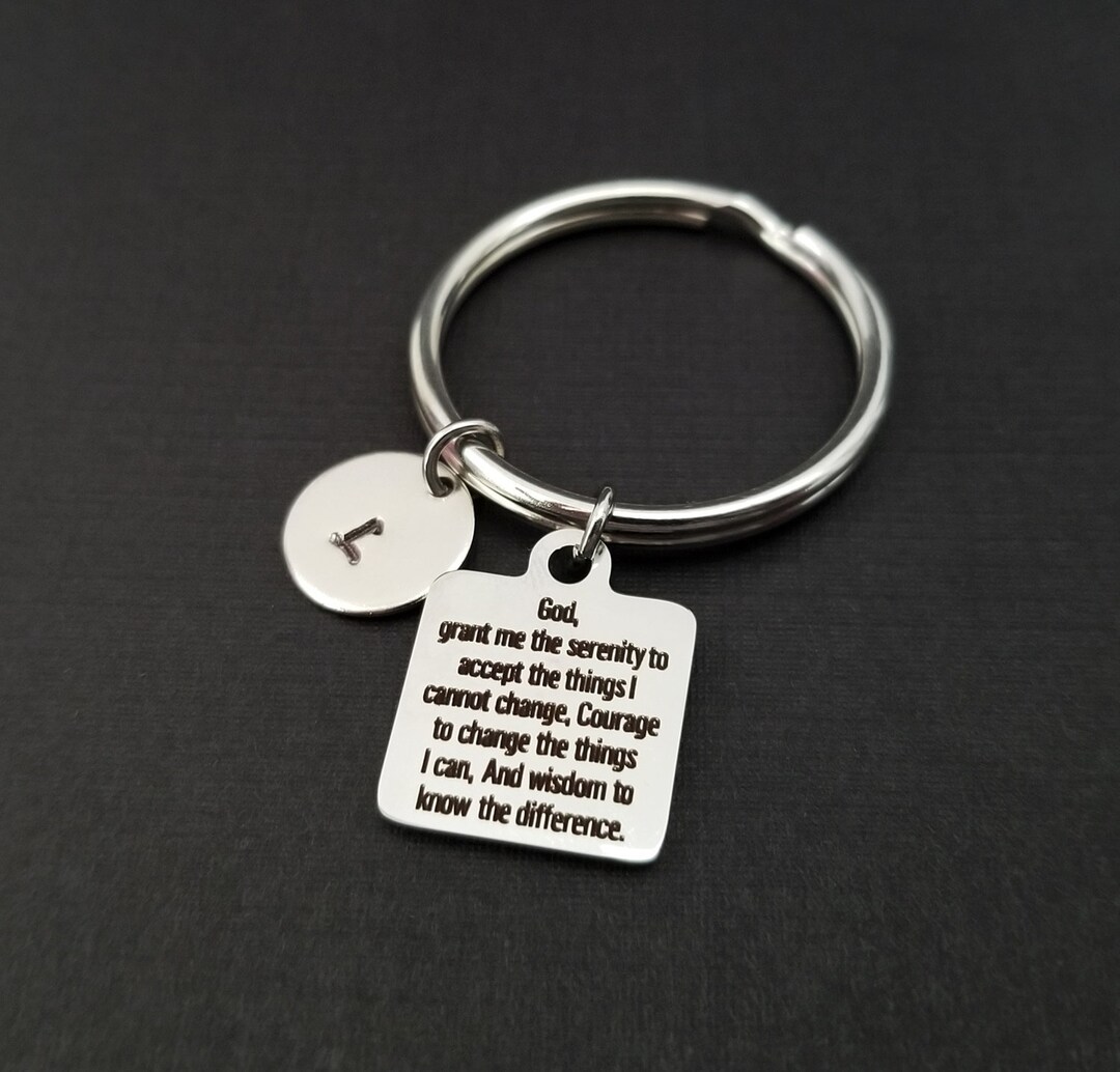 Serenity Prayer Keychain- Serenity Keychain - Custom Gift - Al Anon ...