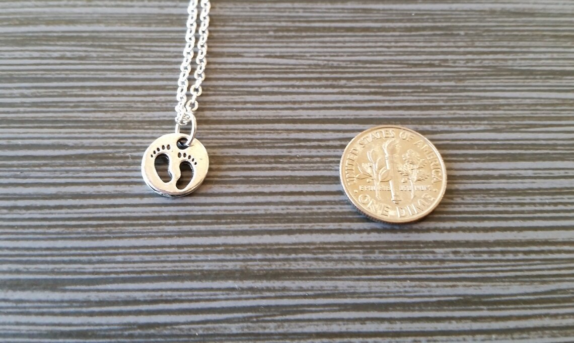 Silver Baby Feet Necklace - New Mom Necklace - Personalized Necklace ...