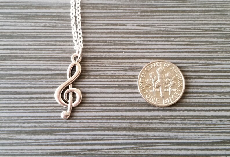 Clef Note Necklace - Charm Necklace - Personalized Necklace - Custom ...