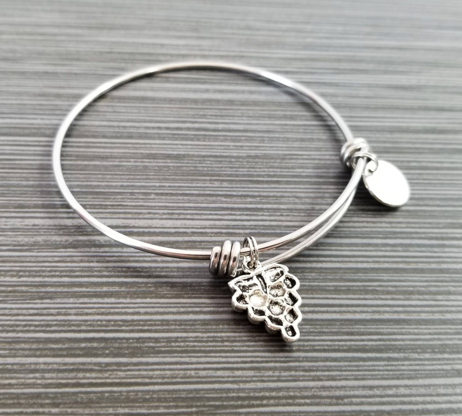 Grape Bracelet Bangle Fruit Charm Bracelet Expandable | Etsy