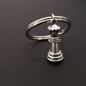 Chess Keychain - Custom Gift - Silver Keychain - 3D Chess Piece ...