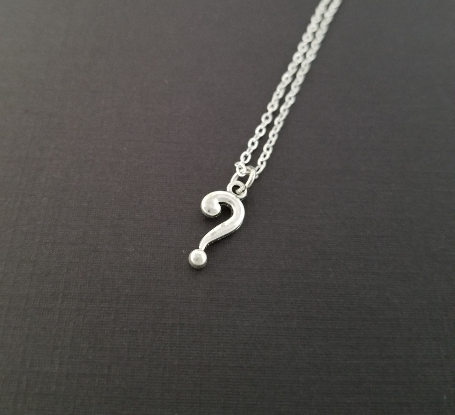 Question Mark Necklace Question Pendant Personalized - Etsy