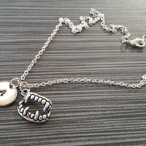 Silver Vampire Necklace - Vampire Teeth Necklace - Personalized ...